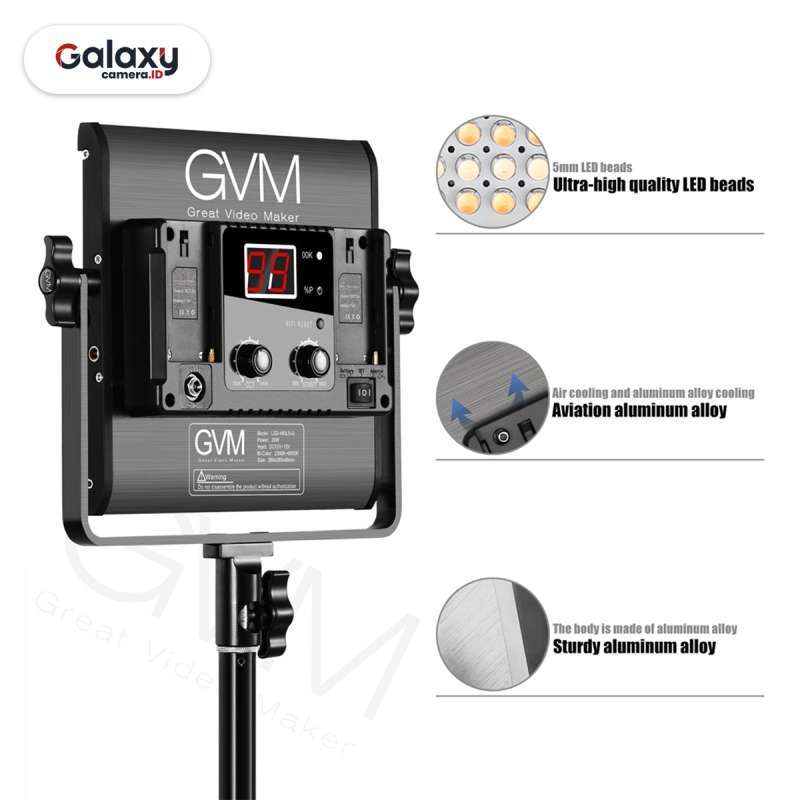 Jual Lampu Studio Led Vlog Gvm Gvm-480ls-b3l - Led Light 480 Led Bi ...