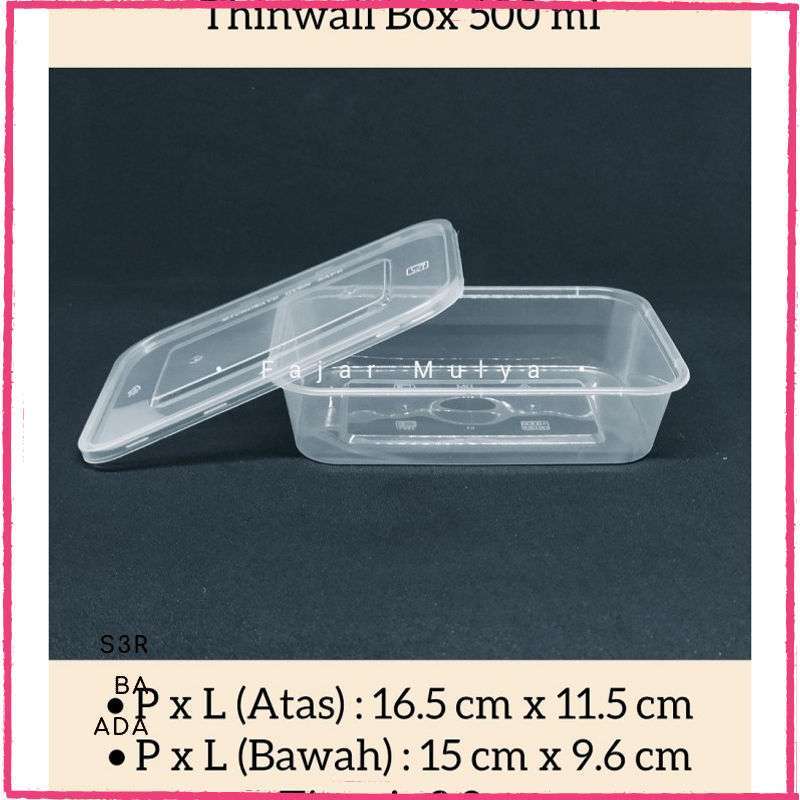 Jual perkakas dapur Food Container Kotak Makan Plastik Thinwall Box 500 ...