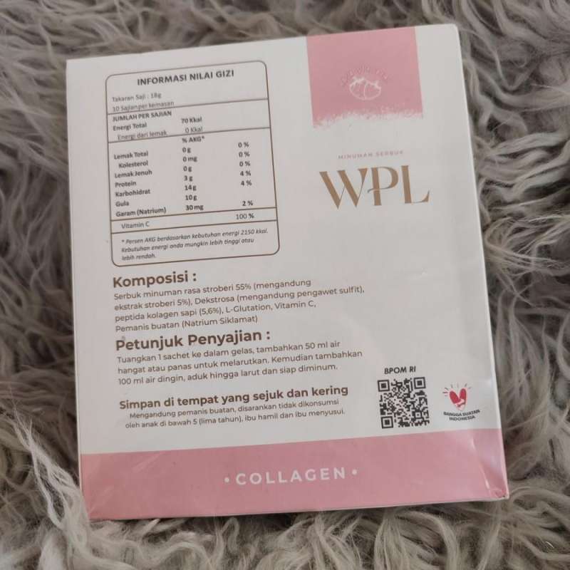 Jual Wpl Collagen Drink Minuman Serbuk Rasa Strawberry 100% Original Di ...