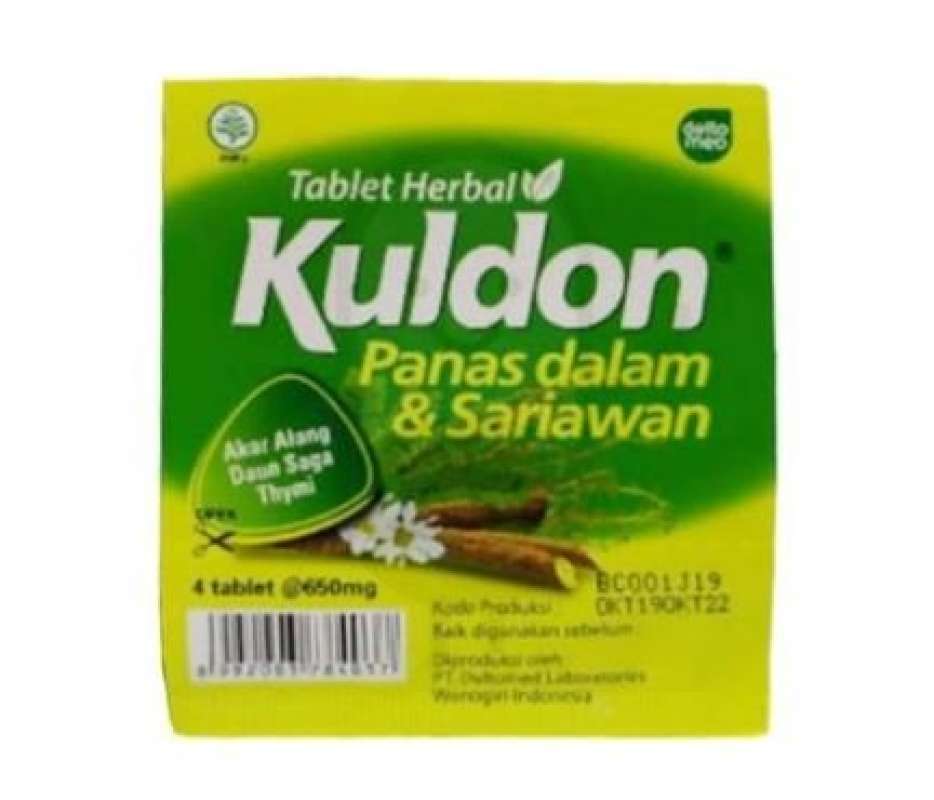 Jual Kuldon Tablet Herbal Panas Dalam dan Sariawan 1 strip isi 4 tablet ...
