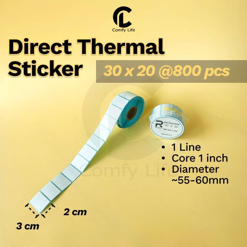 Jual DIRECT THERMAL STICKER [30x20 MM] KERTAS LABEL STIKER BARCODE 1 ...