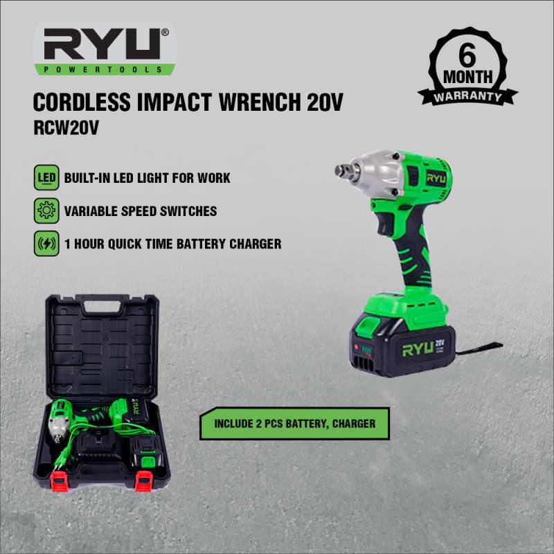 Jual RYU CORDLESS IMPACT WRENCH 20V - IMPACT WRENCH RCW20V - BOR ...