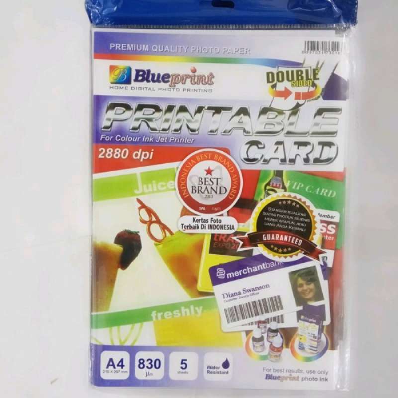 Jual Printable Card Gold / ID Card Gold BLUEPRINT A4 di Seller hardware ...