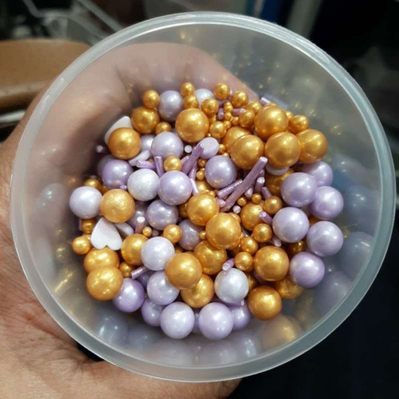 Jual SPRINKLE UNGU GOLD HIASAN KUE/CAKE/DONAT 100GR BISA DIMAKAN di ...