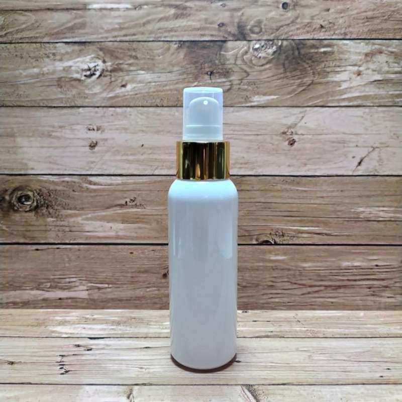 Jual Botol Pet 100 Ml Putih Tutup Pump Treatment Gold / Botol Pump 100 Ml Di Seller Ellsplast ...