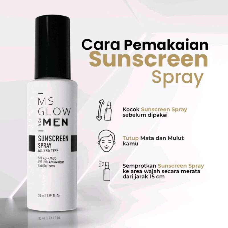 Promo Ms Glow For Men Sun Screen Spray Diskon 2% Di Seller Ms Glow ...