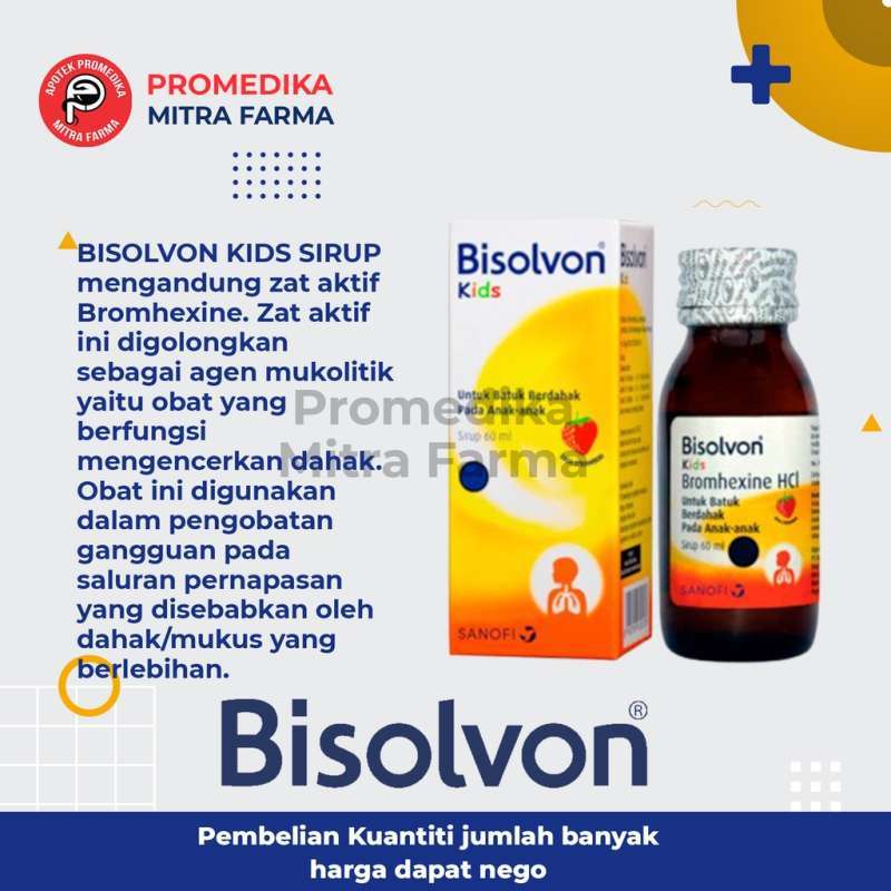 Jual Bisolvon Kids 60 ml Syrup / Botol / Obat Batuk Pengencer Dahak ...