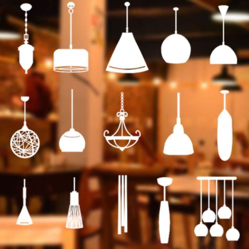 Jual Stiker Lampu Gantung Resto Kafe Home Toko Lampu Kaca Dinding ...