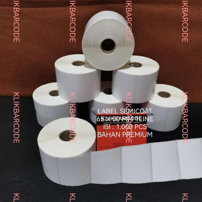 Jual Label Barcode Stiker 65 X 50 Mm,1 Baris, Isi 1000, Semicoated Di ...
