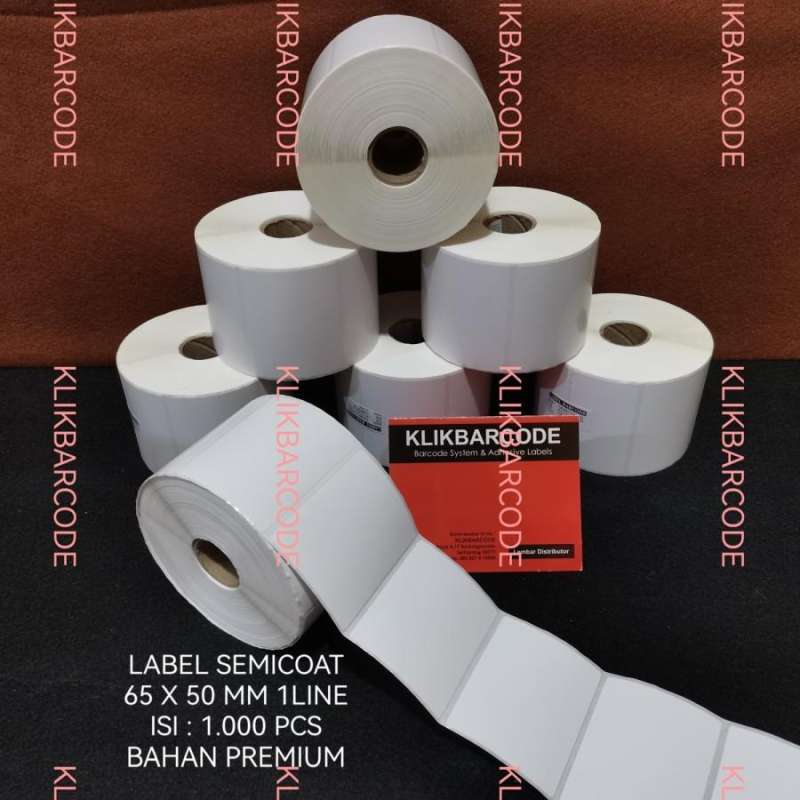 Jual Label Barcode Stiker 65 X 50 Mm,1 Baris, Isi 1000, Semicoated Di ...