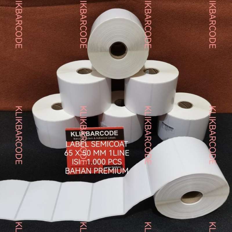 Jual Label Barcode Stiker 65 X 50 Mm,1 Baris, Isi 1000, Semicoated Di ...