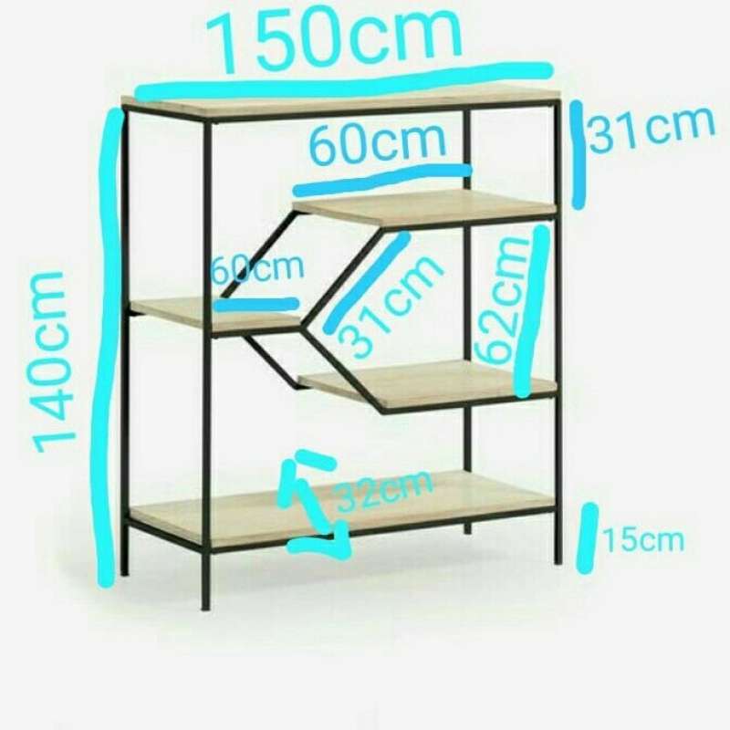 Jual Meja Rak Besi Hollow 2X2 Papan Triplek Plitur di Seller RUTH STORE ...