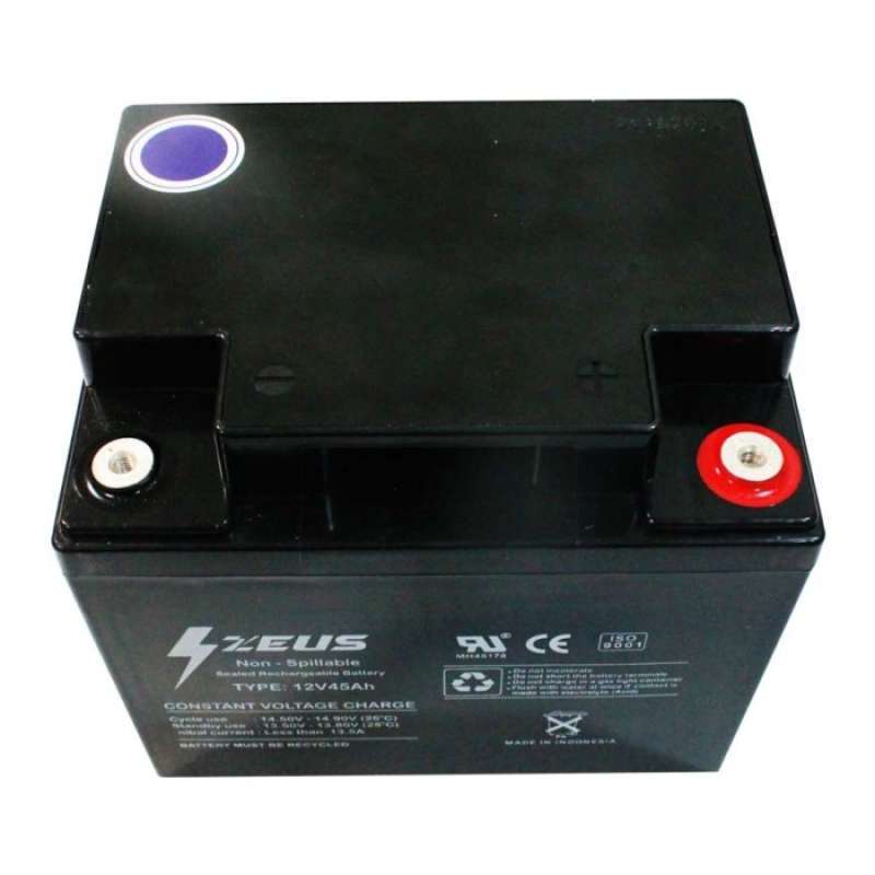 Promo Aki Plts Vrla Gel 12v 45ah Zeus Battery Aki Deep Cycle Diskon 16% ...
