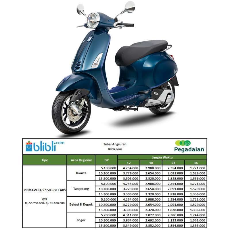 Jual Pegadaian INDENT - [DP] Vespa Primavera S 150 I-GET ABS Sepeda Motor [OTR Jabodetabek] - 10 ...
