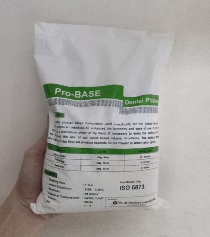 Jual Dental Gips Stone Putih Pro-Base Dental Plaster 1 kg 1kg Original ...