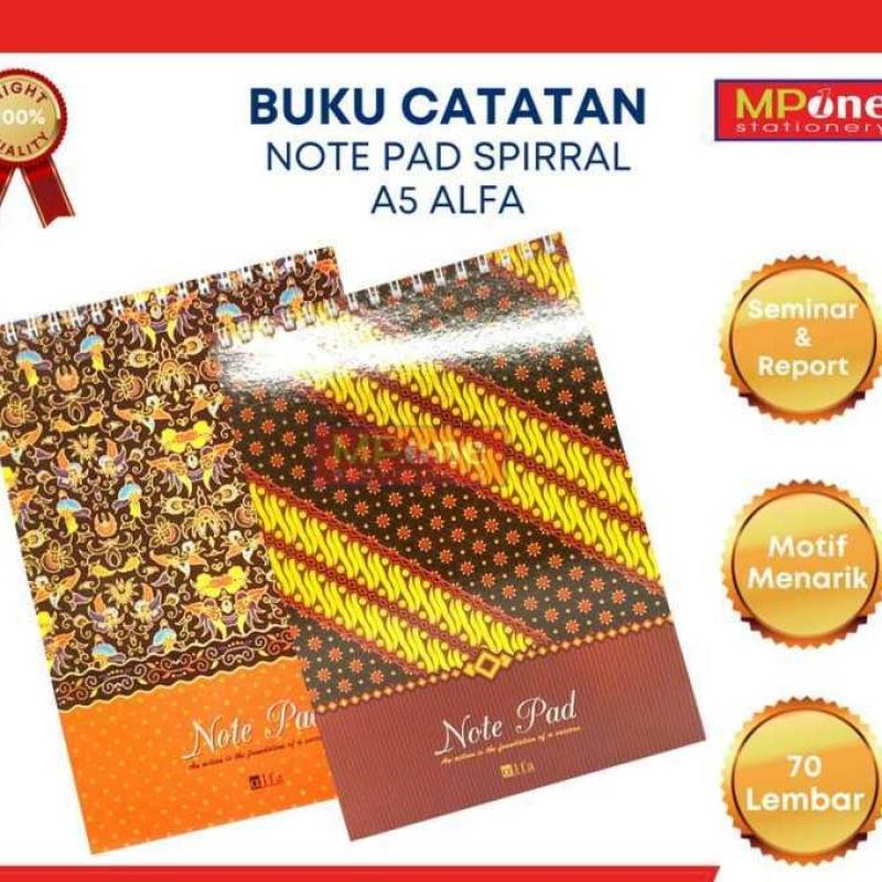 Jual Notepad Spiral A5 / Notepad Batik / Buku Catatan Motif Batik di ...