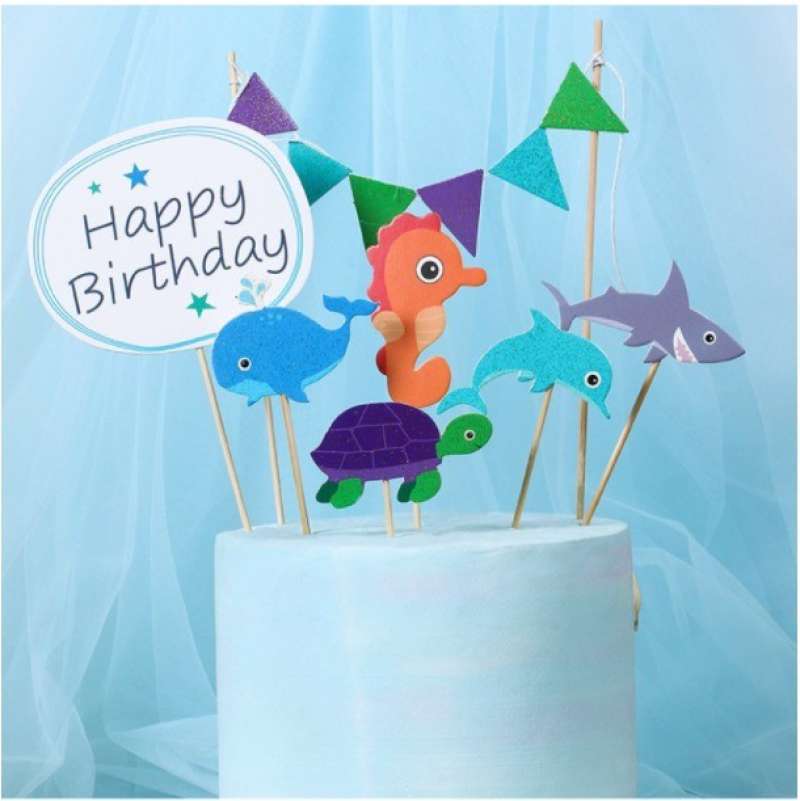 Promo SEA ANIMAL IKAN TOPPER CAKE BIRTHDAY / HIASAN KUE ULTAH - MINITOP ...