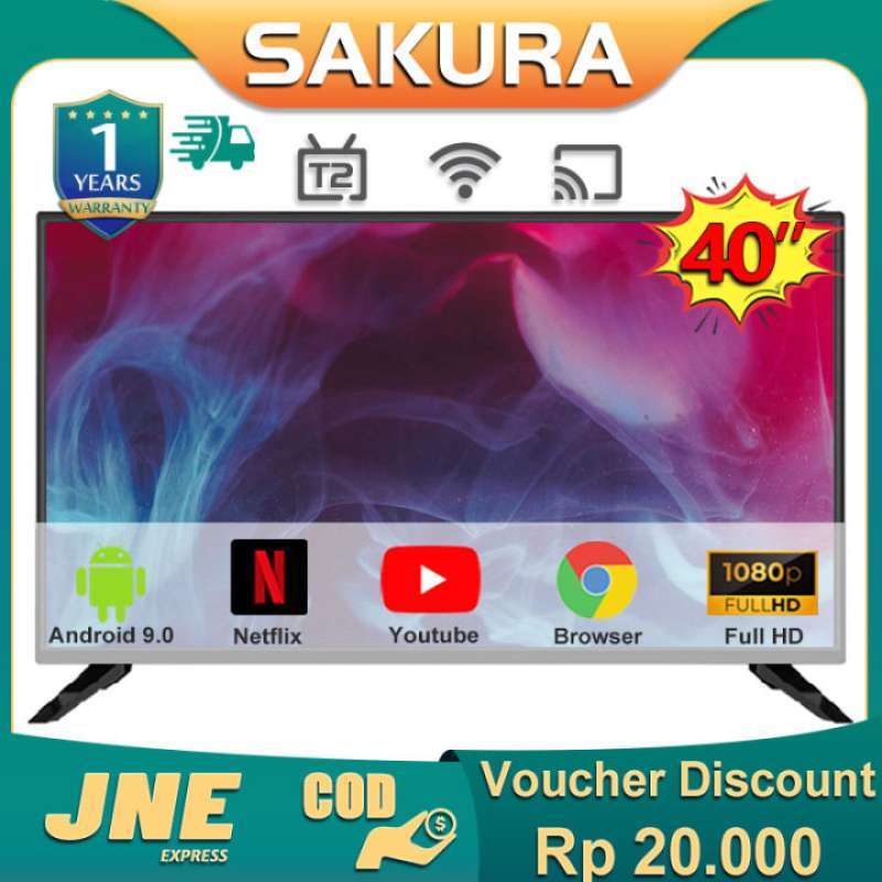 Promo Sakura TV LED 40 inch Full HD Ready Smart Android TV Televisi ...