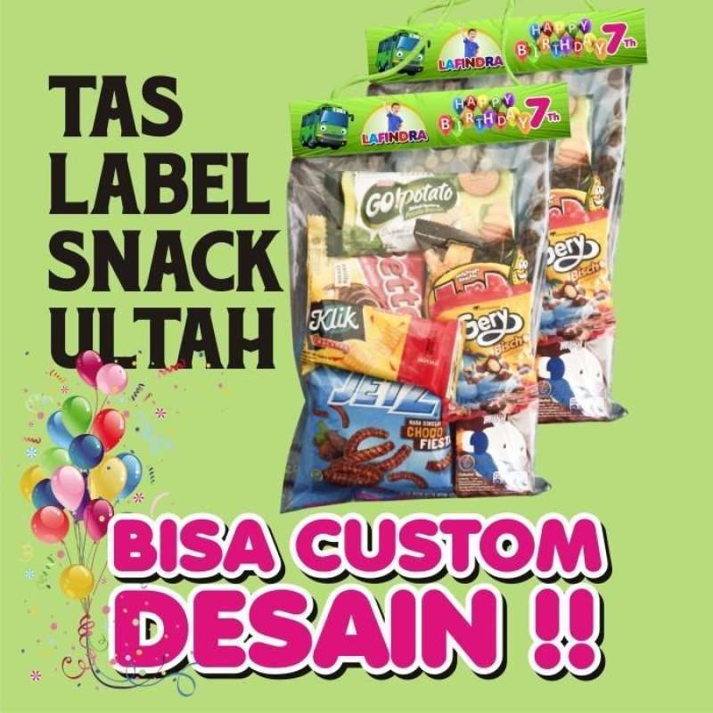 Jual Tas Label Ultah Jajan Snack Plastik Ulang Tahun Model Custom Uk ...