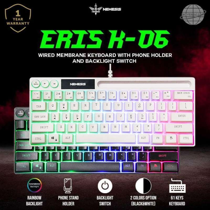 Jual Eris K-06 Keyboard Mini Rgb With Stand Holder Nyk Nemesis K06 ...