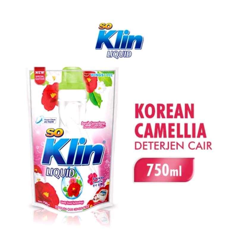 Jual So klin liquid 750 ml Detergent cair pouch - Korean Camellia di ...