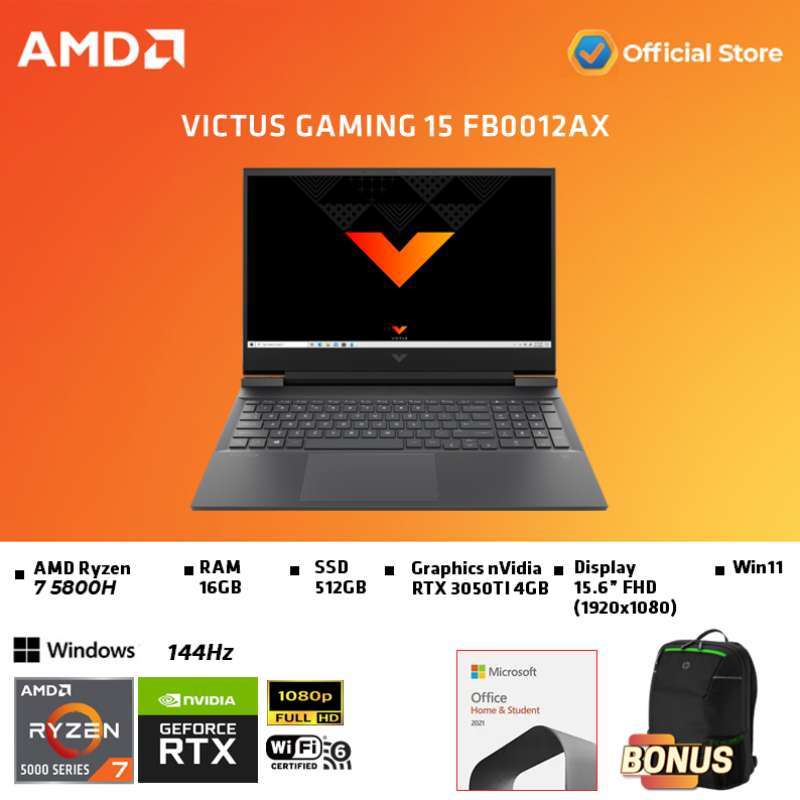 Jual Hp Victus Gaming 15 Fb0012ax | Ryzen 7 5800h 16gb 512ssd Rtx3050ti ...