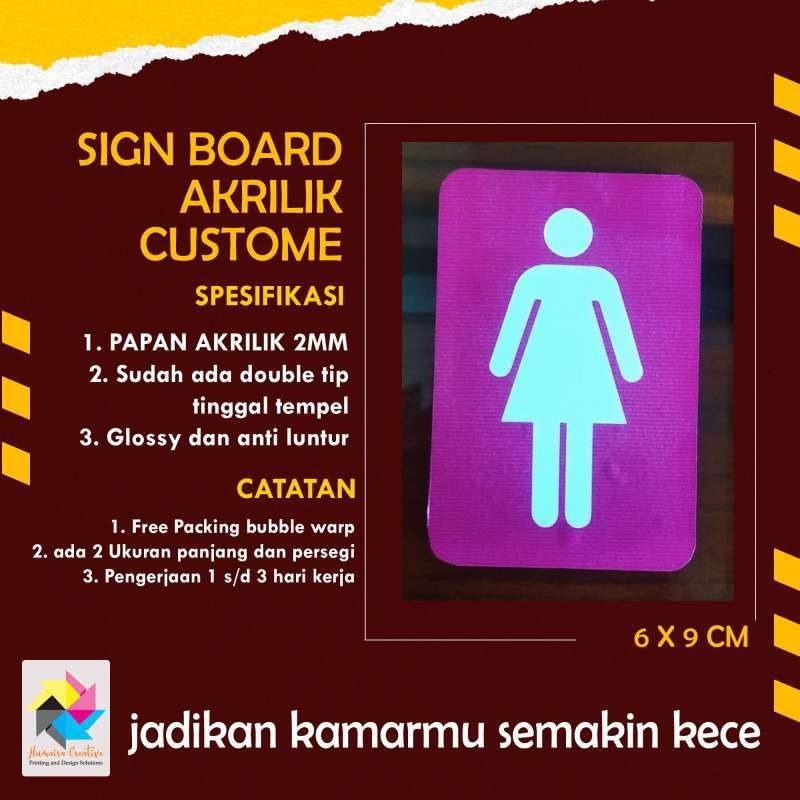 Jual Signboard, signage atau Papan Tanda Akrilik Custome Murah, Cepat ...