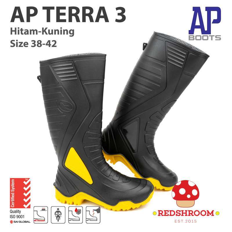 Jual Sepatu Boot Tinggi Ap Boots Ap Terra 3 Hitam-kuning Sepatu Motor ...