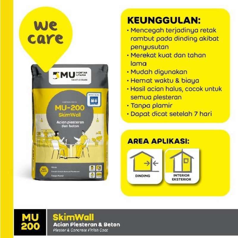Jual Mortar Utama Mu-200 Skimwall Semen Acian Plester Dan Beton Mu200 ...