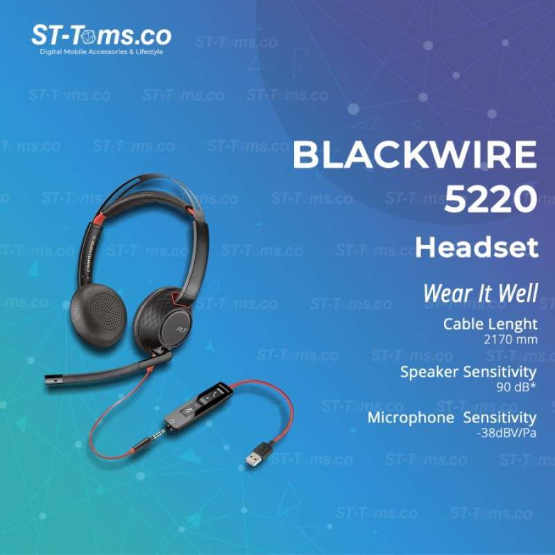 Promo Plantronics Blackwire 5220 C5220 Computer Headset Wired With Boom ...