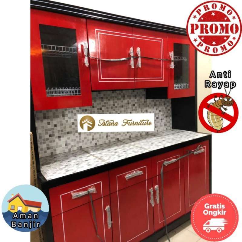 Jual KITCHEN SET / LEMARI DAPUR / RAK PIRING / LEMARI SAYUR 4 PINTU ...