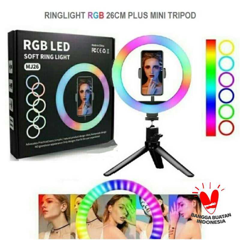 Jual LAMPU RINGLIGHT RGB FULLCOLOR - RINGLIGHT PELANGI TIKTOK VLOGGER ...