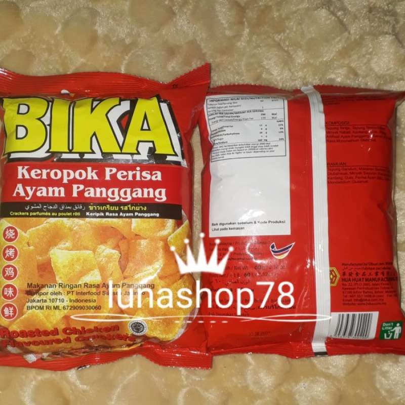 Jual Kerupuk rasa ayam panggang Bika roasted chicken flavoured crackers ...