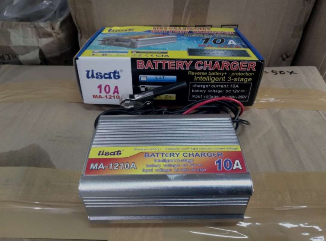 Jual Charger Aki/accu 12v 10a Otomatis Usat Intellegent Battery Charger ...