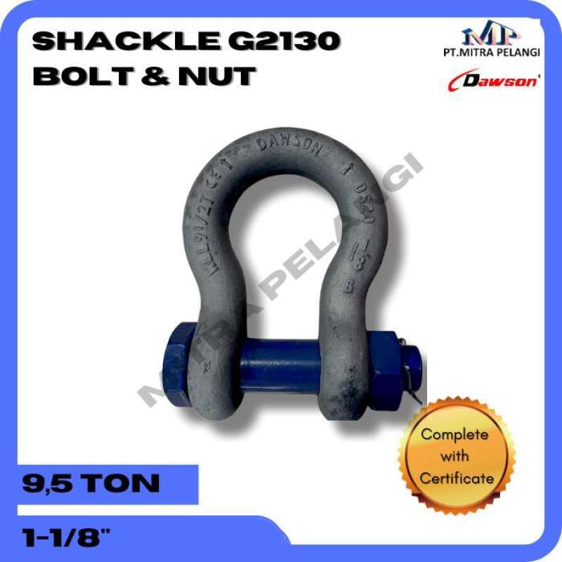 Jual Shackle / Segel Omega 1-1/8 - 9,5 Ton Hot Dip Galv. Bolt Type ...