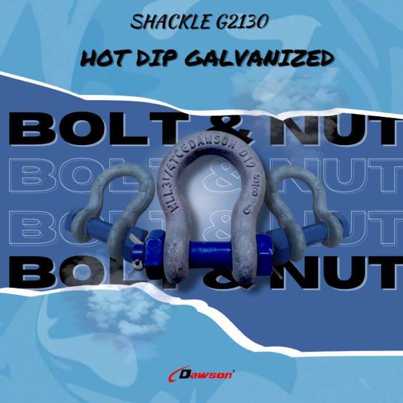 Jual Shackle / Segel Omega 3 - 85 Ton Hot Dip Galv. Bolt Type Dawson Di ...