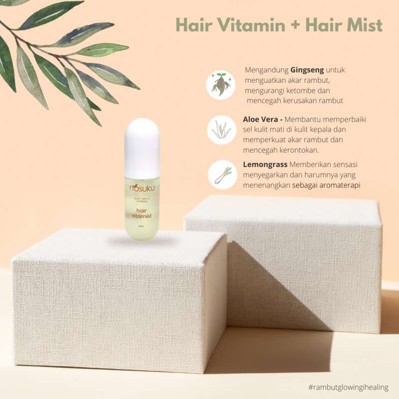 Jual Nosuku Bundling Hair Vitamist + Nosuku Stay Fresh Deodorant Spray ...