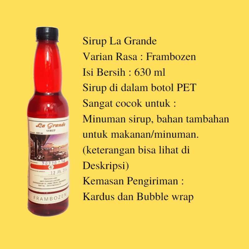 Jual La Grande + Sirup + Frambozen + kemasan botol PET 630 ml di Seller ...