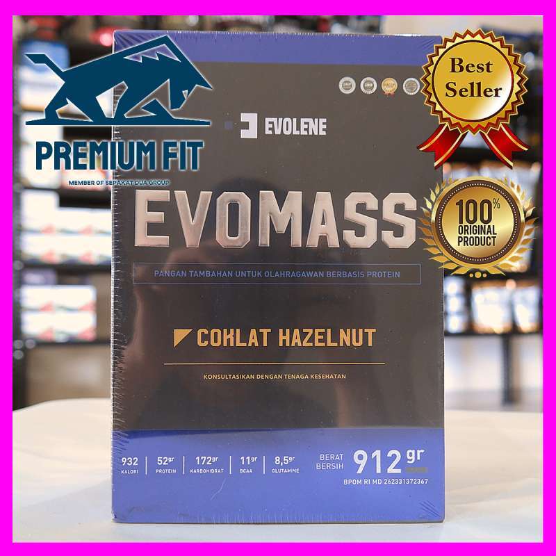 Jual Evolene Evo Mass 912 Gram Gr (2lbs) Bpom Halal Evomass Gainer Susu Protein Evomas Coklat ...