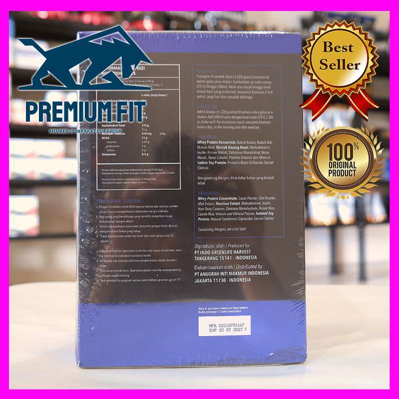 Jual Evolene Evo Mass 912 Gram Gr (2lbs) Bpom Halal Evomass Gainer Susu ...