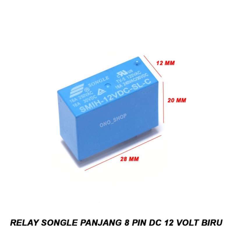 Jual Premium Relay Songle Panjang 8 Pin DC 12 Volt Biru Terbatas di ...