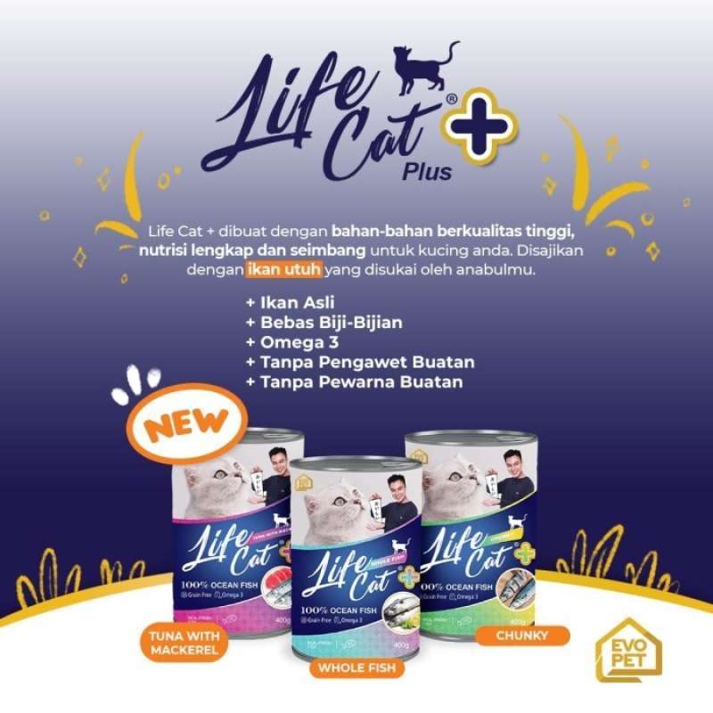 Jual Life Cat Plus kaleng isi 12 kaleng 400 gr - Makanan Basah Kucing ...
