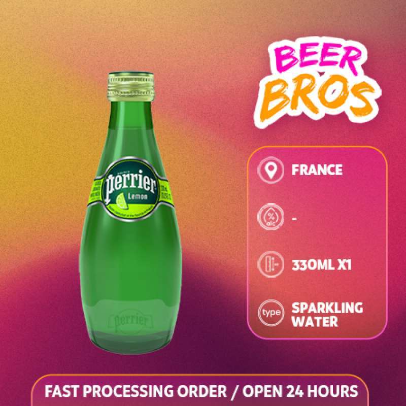 Jual PERRIER Lemon Sparkling Mineral Water 330ml di Seller Beer Bros Indonesia Official Store ...
