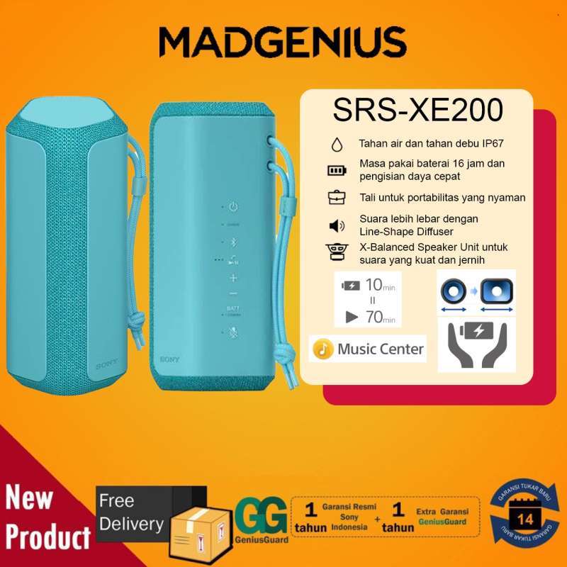 Promo SONY SRS-XE200 / SRSXE200 / SRS XE200 Speaker Nirkabel Portabel XE200 X-Series - Blue ...