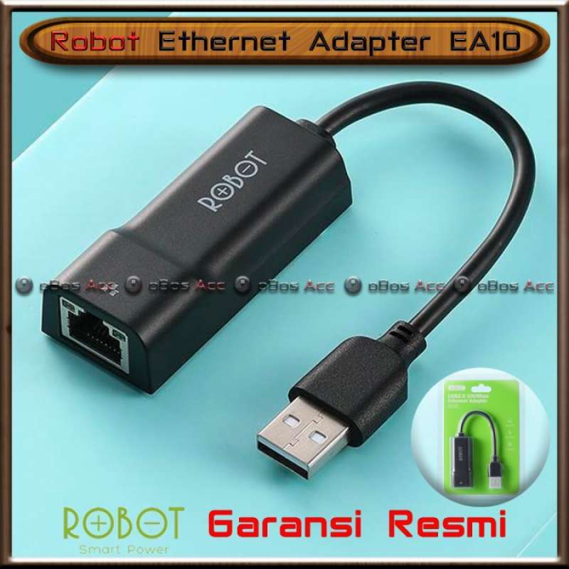 Promo Ethernet Adapter Robot Ea10 Usb 2.0 To Network Rj45 Lan Black ...