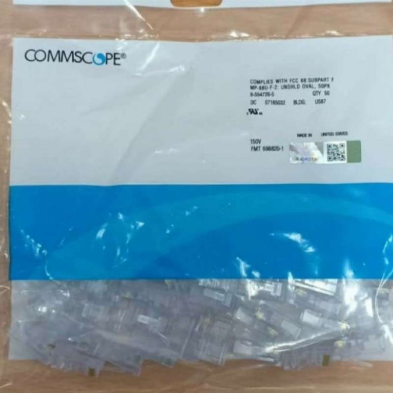 Jual Oem Connector Amp Commscope 1Pack Isi 50 Connector Lan Rj45 Cat5 ...