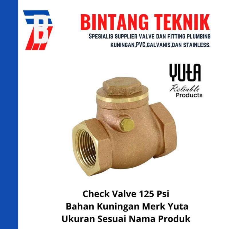 Jual Check Valve Kuningan 2 Inch Merk Yuta 125 Psi Di Seller Toko ...