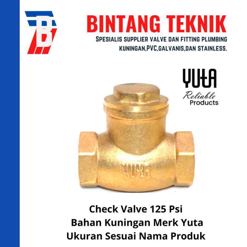 Jual Check Valve Kuningan 2 Inch Merk Yuta 125 Psi Di Seller Toko ...
