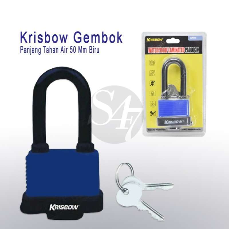 Jual Gembok Krisbow Tahan Air Ukuran 50 Mm Biru / Gembok Dgn Kunci ...