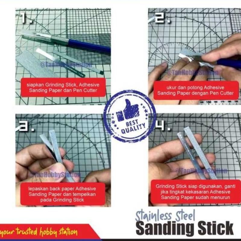 Jual Stainless Steel Sanding Stick - Amplas Grinding Board Gundam Model ...